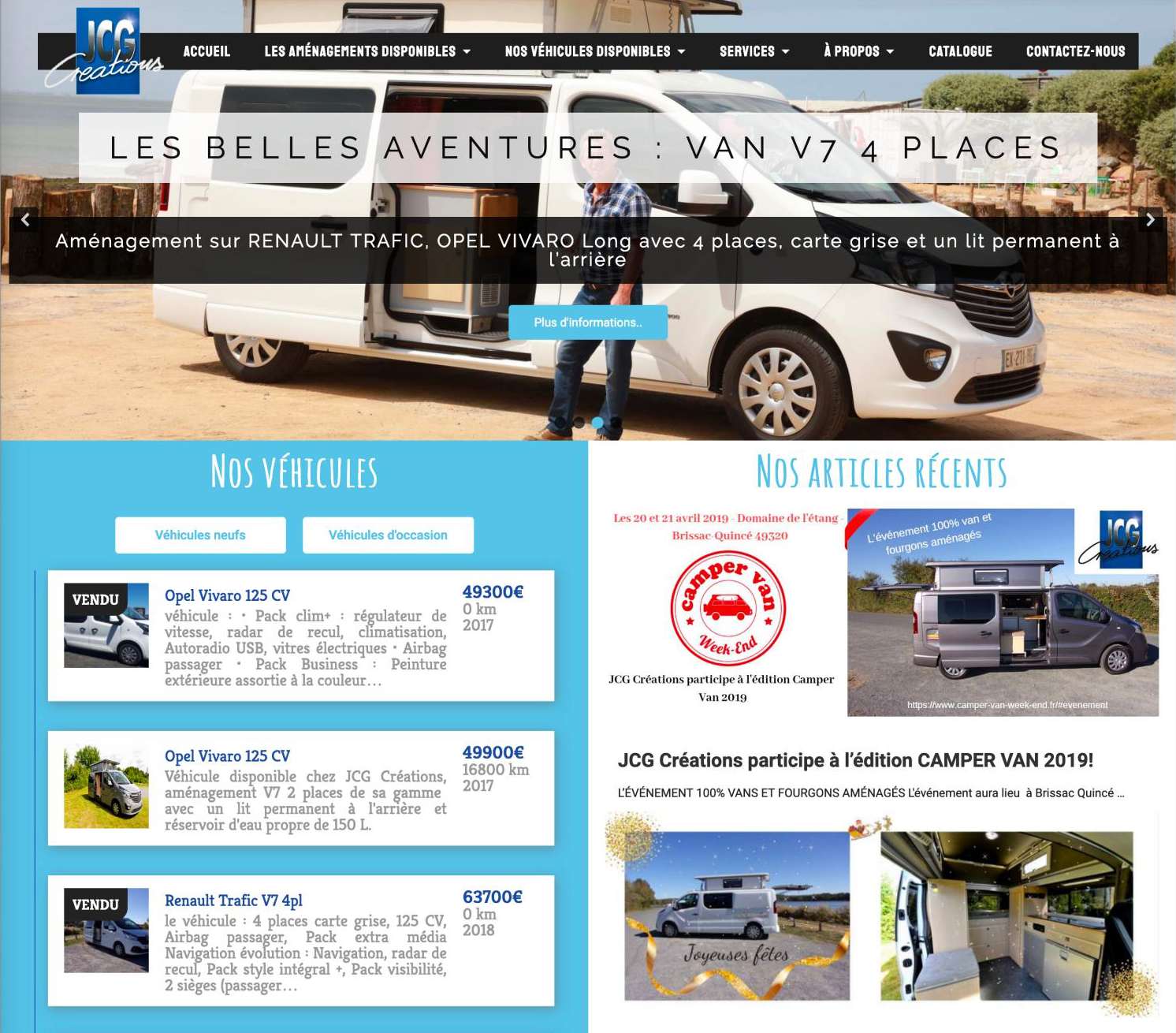 Un nouveau site internet pour JCG Créations | Fourgon & van